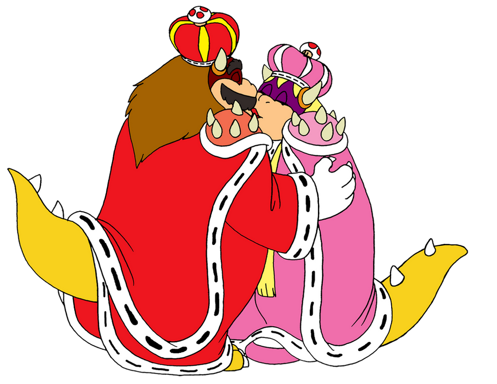 Commission Mario And Peach Royal Koopa Kisses By Retrouniverseart On Deviantart