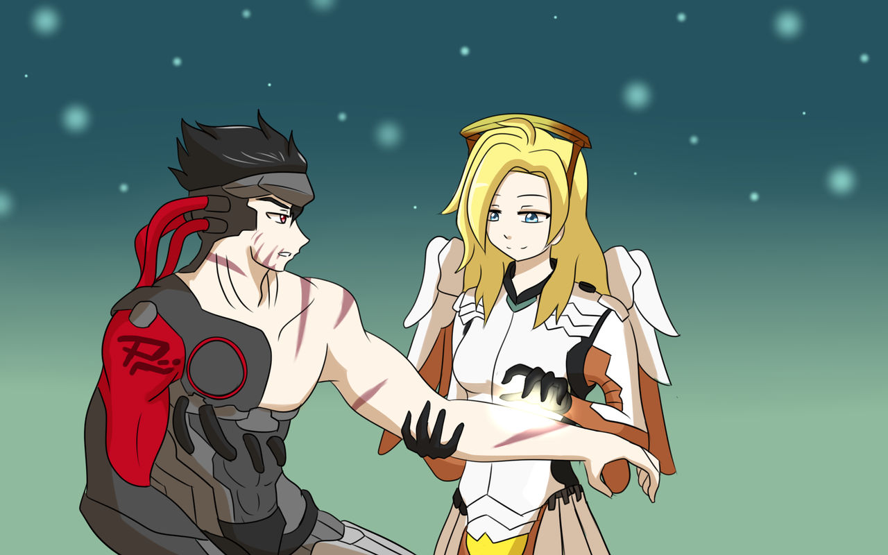 Genji X Mercy By Blizzarddemon On Deviantart