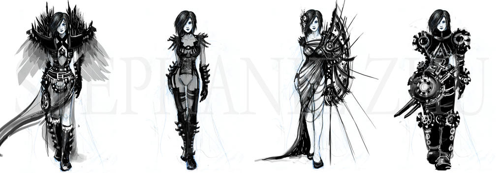 Female Armor sketches by cataftercat on DeviantArt