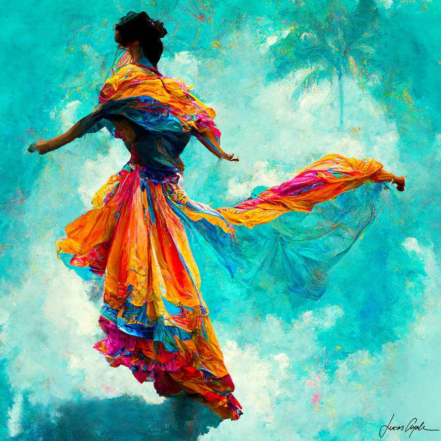 Bomba Dancer With Teal Tropical Background By Lucasayala On Deviantart