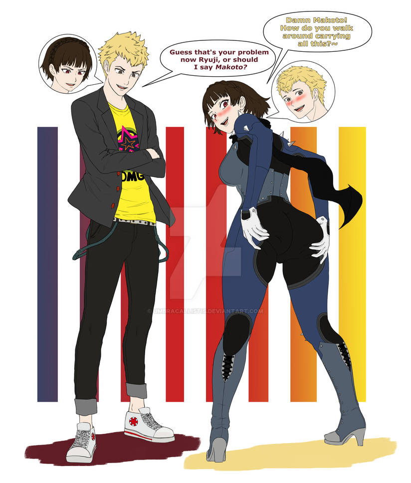 Makoto And Ryuji Bodyswapped By Umbracallistis On Deviantart
