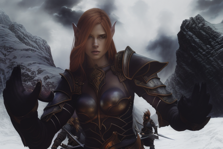 Auburn Haired In Armor Elf Woman Middle Portrait 0 By Jackytorum On Deviantart