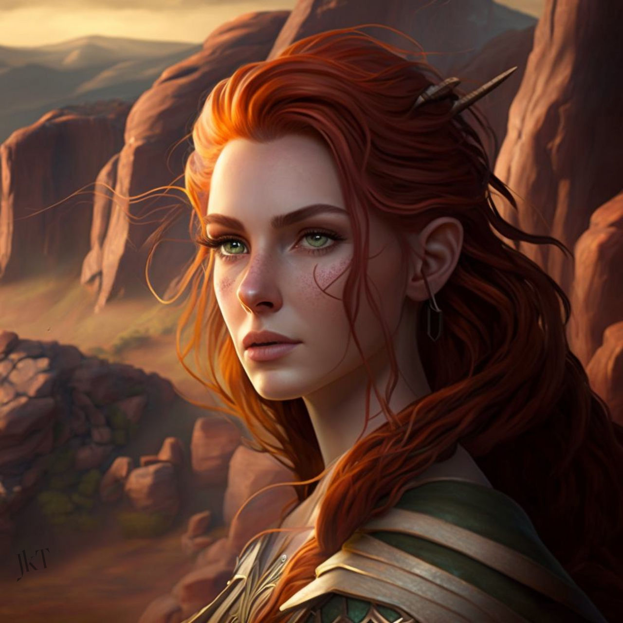 Auburn Haired Beautiful Adventurer Woman Mj P 011 By Jackytorum On