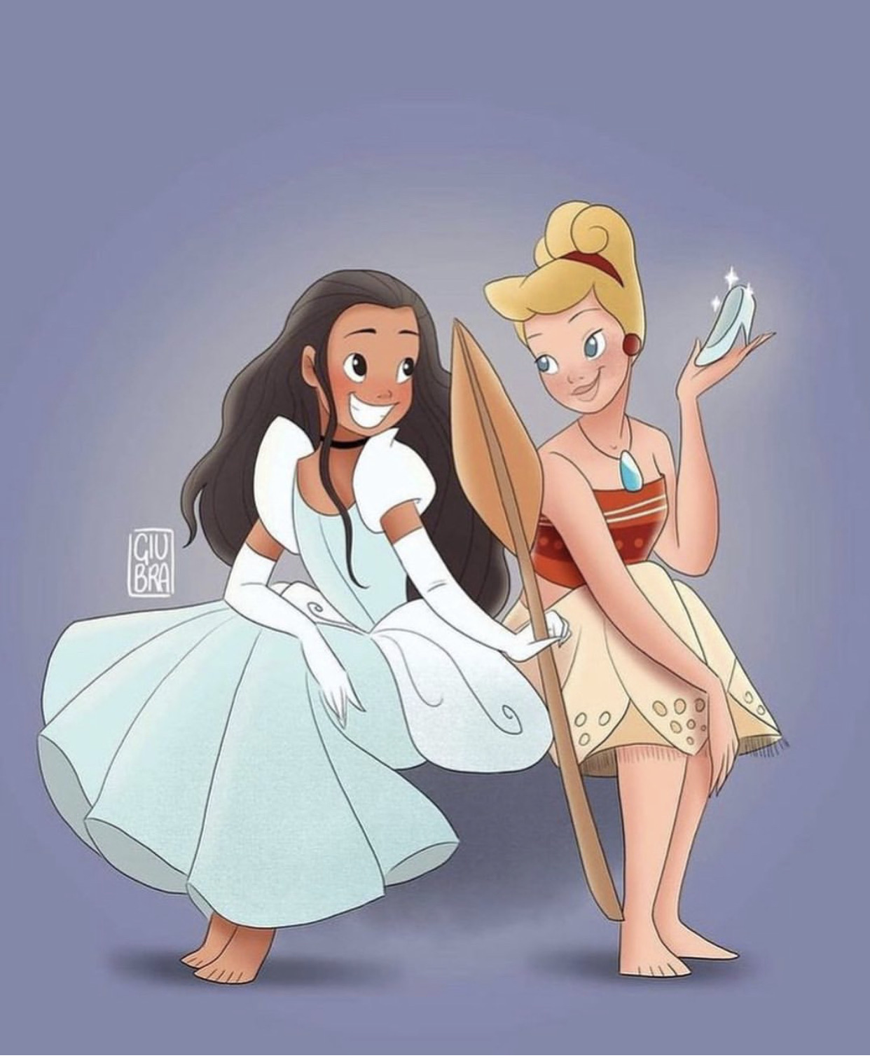 Disney Dress Swap Moana And Cinderella By Bgm198 On Deviantart