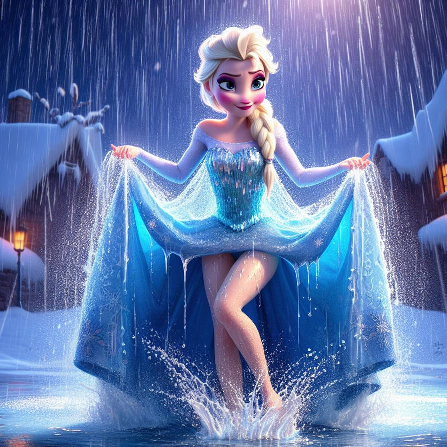 Elsa Gives Too Much Curtsy Wetlook By Chryslerfire On Deviantart