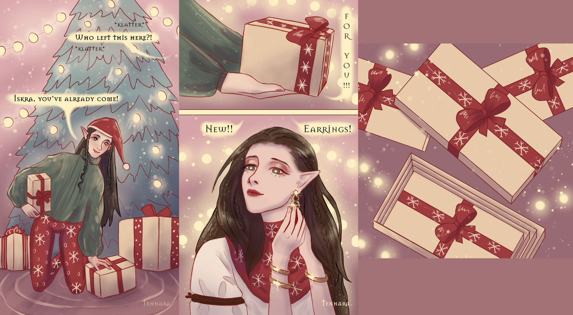 Secret Santa The Witcher Toruviel And Iskra By Tennara On Deviantart