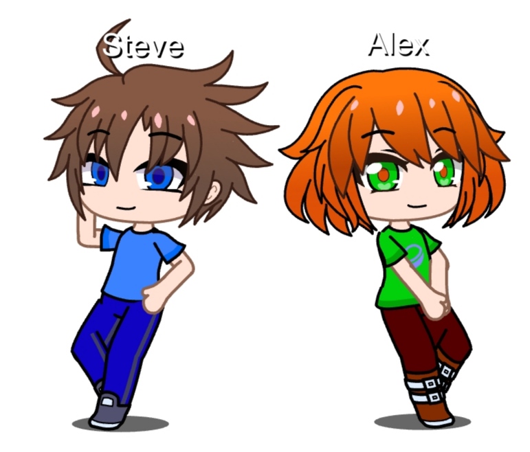 Steve And Alex Minecraft Gacha By Cjfn On Deviantart