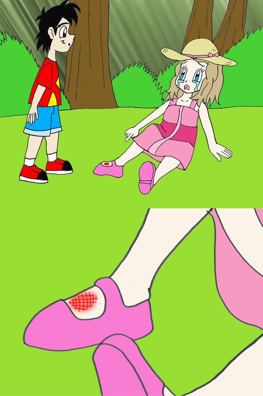 Ash And Serenas First Meeting My Cannon By Animedino1 On Deviantart