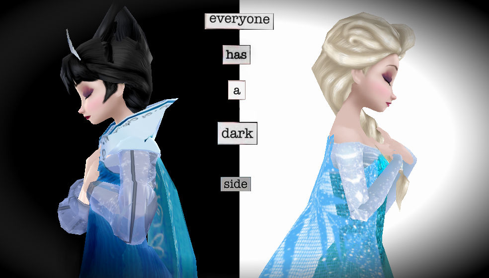 Elsa And Evil Elsa Dark Side Mmd By Michellcadenkylover On Deviantart