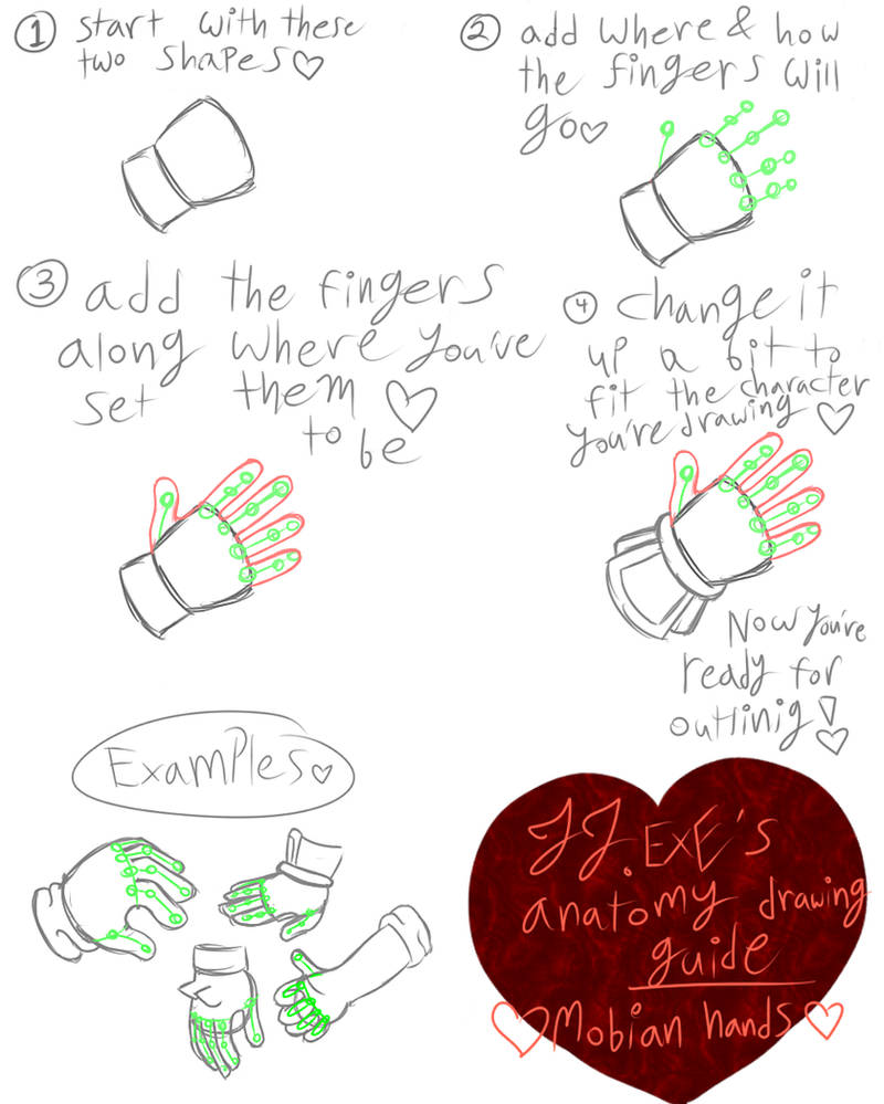 Mobian Anatomy - Hand Drawing Guide by jjEXE on DeviantArt Mobian Anatomy - Hand Drawing Guide by jjEXE on DeviantArt