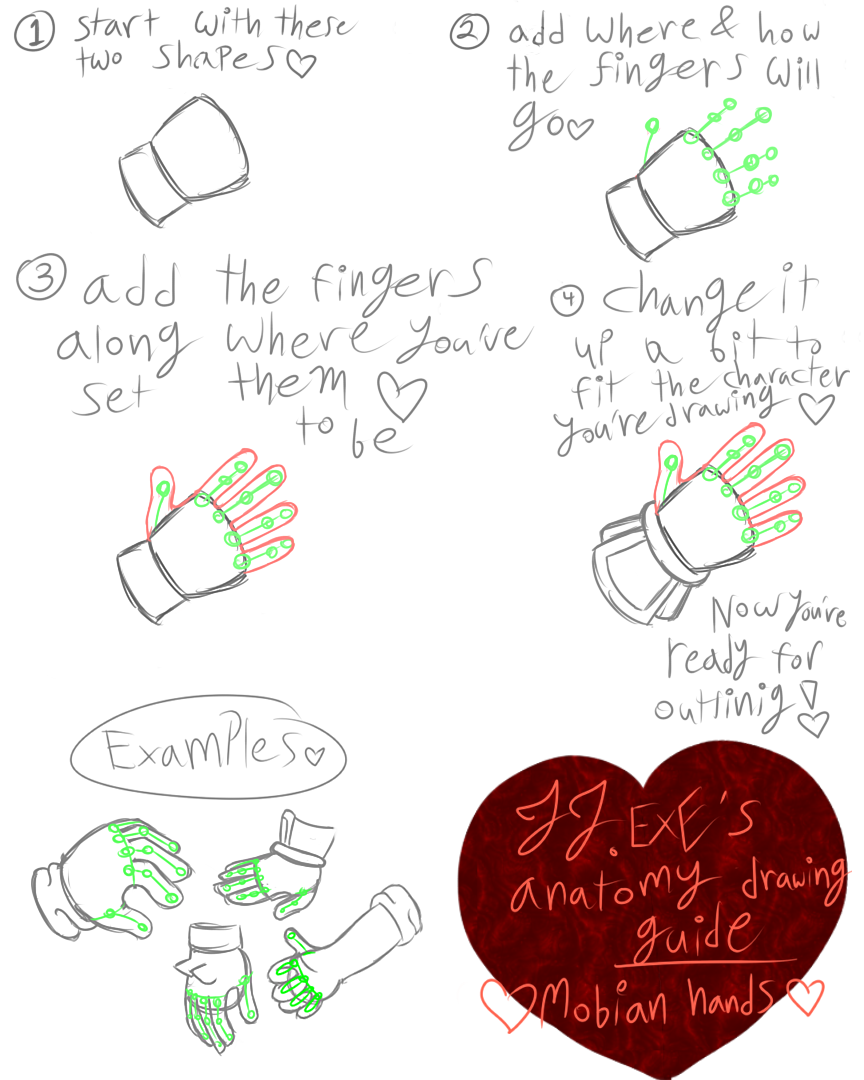 Mobian Anatomy - Hand Drawing Guide by jjEXE on DeviantArt Mobian Anatomy - Hand Drawing Guide by jjEXE on DeviantArt