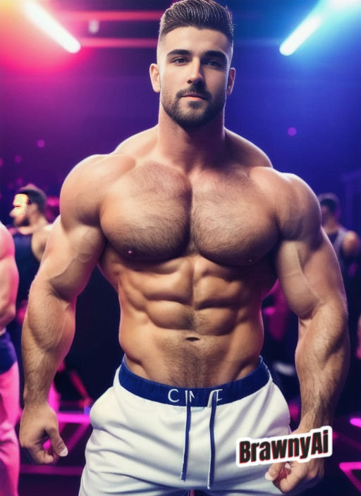 Gen Ai Party Hunk On Shorts 001 By Brawnyai On Deviantart