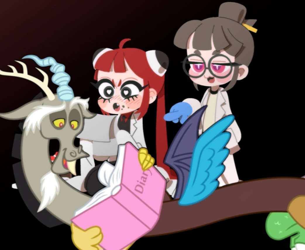 Pochi Science Red And Discord They Are Reading By Kentmelencion On Deviantart