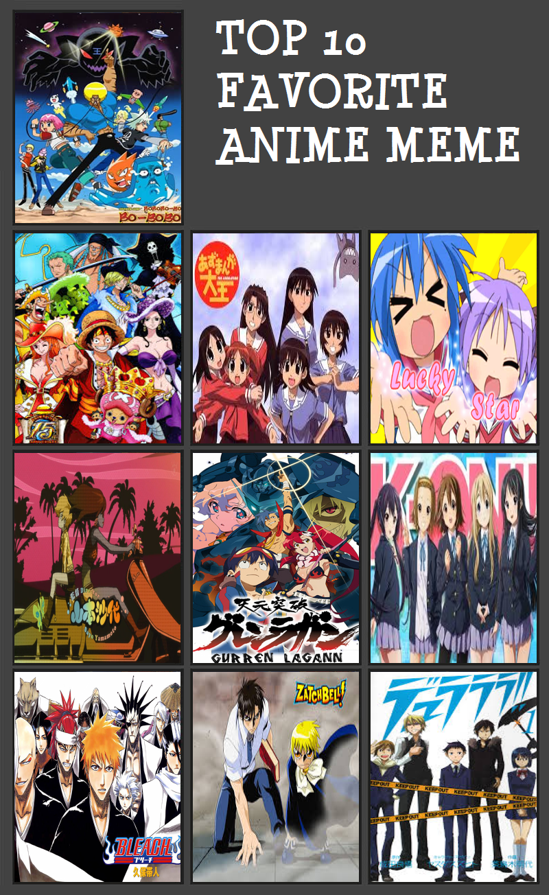 My Top 10 Favorite Animes By Eevee2umbreon14 On Deviantart