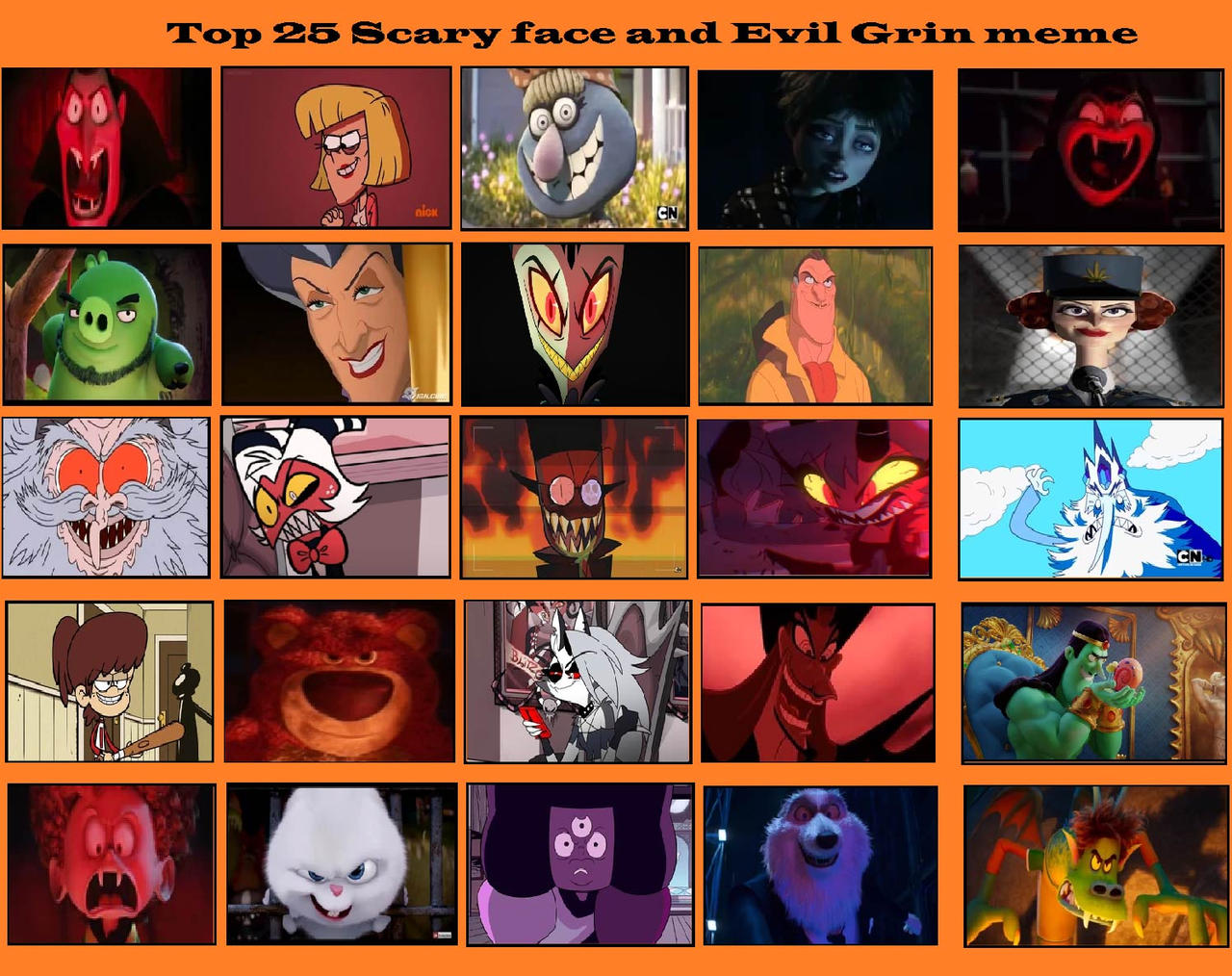 My Top 25 Scary Face And Evil Grin Part 7 By Dakotaxanimations On