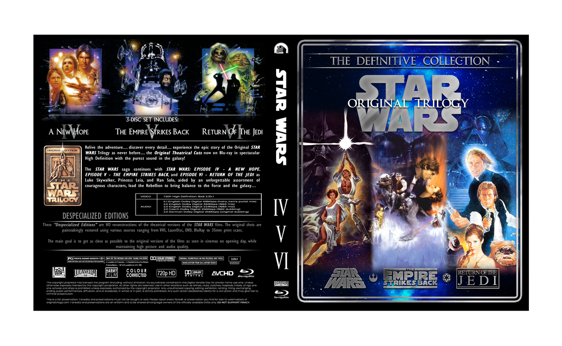 Star Wars Despecialized Trilogy Blu Ray Cover By Shealambert On Deviantart