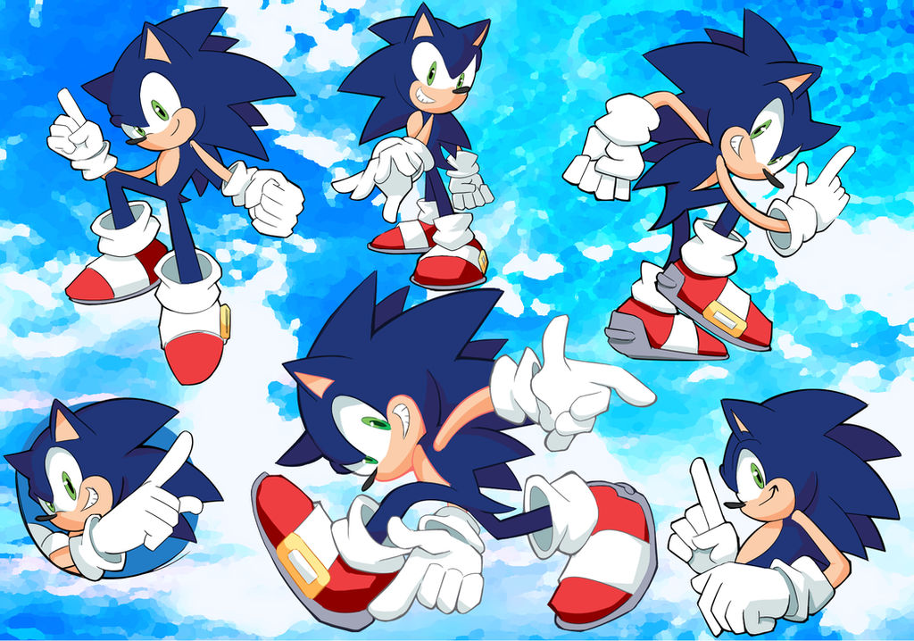 Yuji Uekawa Sonic Poses Redraw By Angryzilla On Deviantart