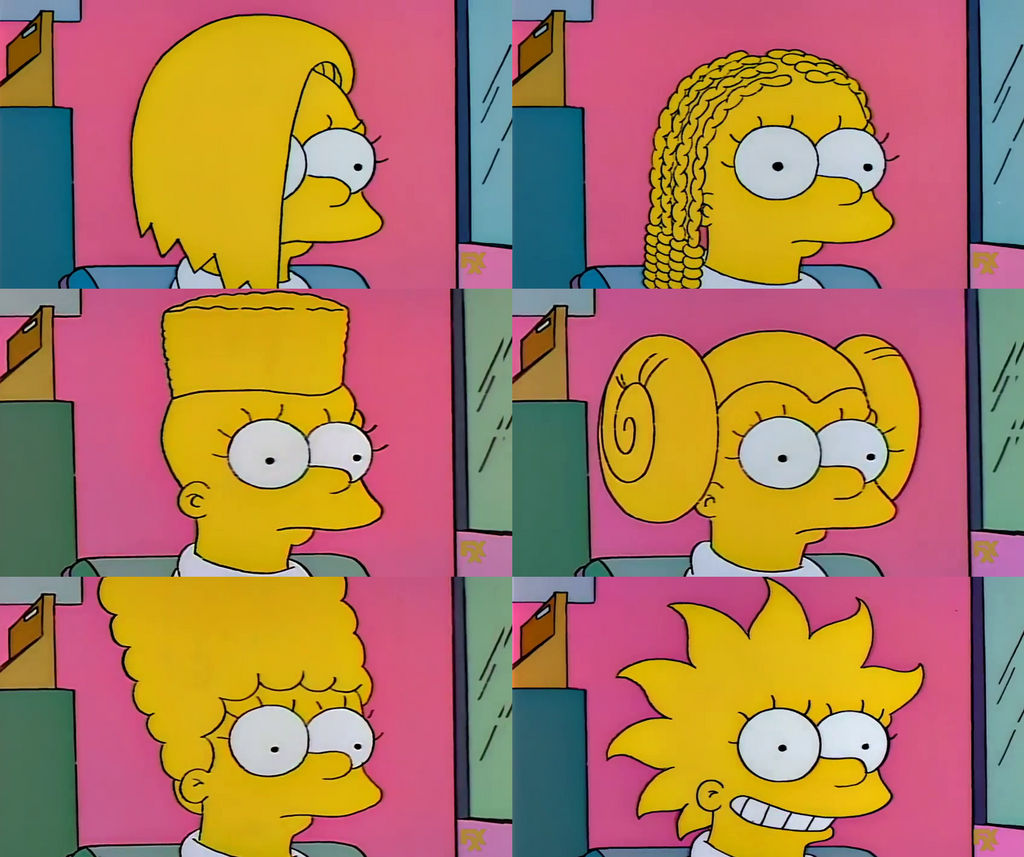 The Simpsons Lisa With Different Hairstyles By Dlee1293847 On Deviantart