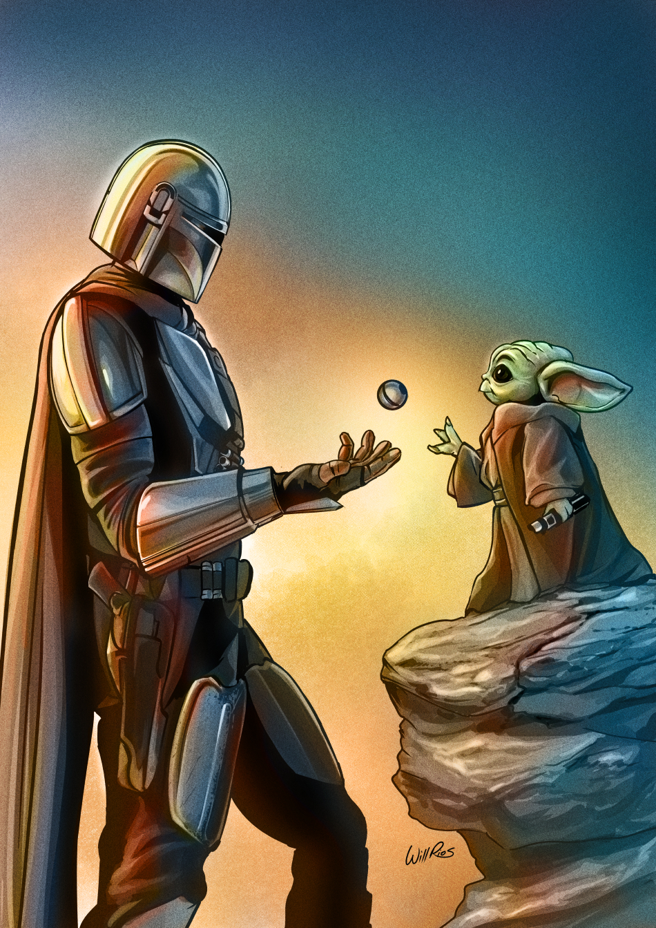 Star Wars | Mando and Grogu by willrios on DeviantArt Star Wars | Mando and Grogu by willrios on DeviantArt
