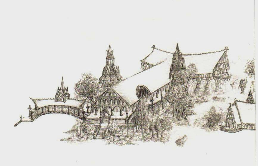 Rivendell_small sketch by Simanion on DeviantArt