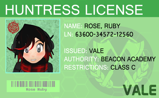 Ruby's Huntress License by DelphaDesign on DeviantArt Ruby's Huntress License by DelphaDesign on DeviantArt