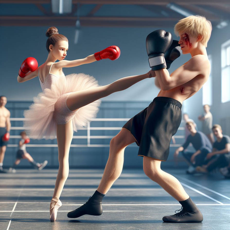 Boxing Gym Brawl Ballerina Vs Teen Boxer By Papa2016 On Deviantart