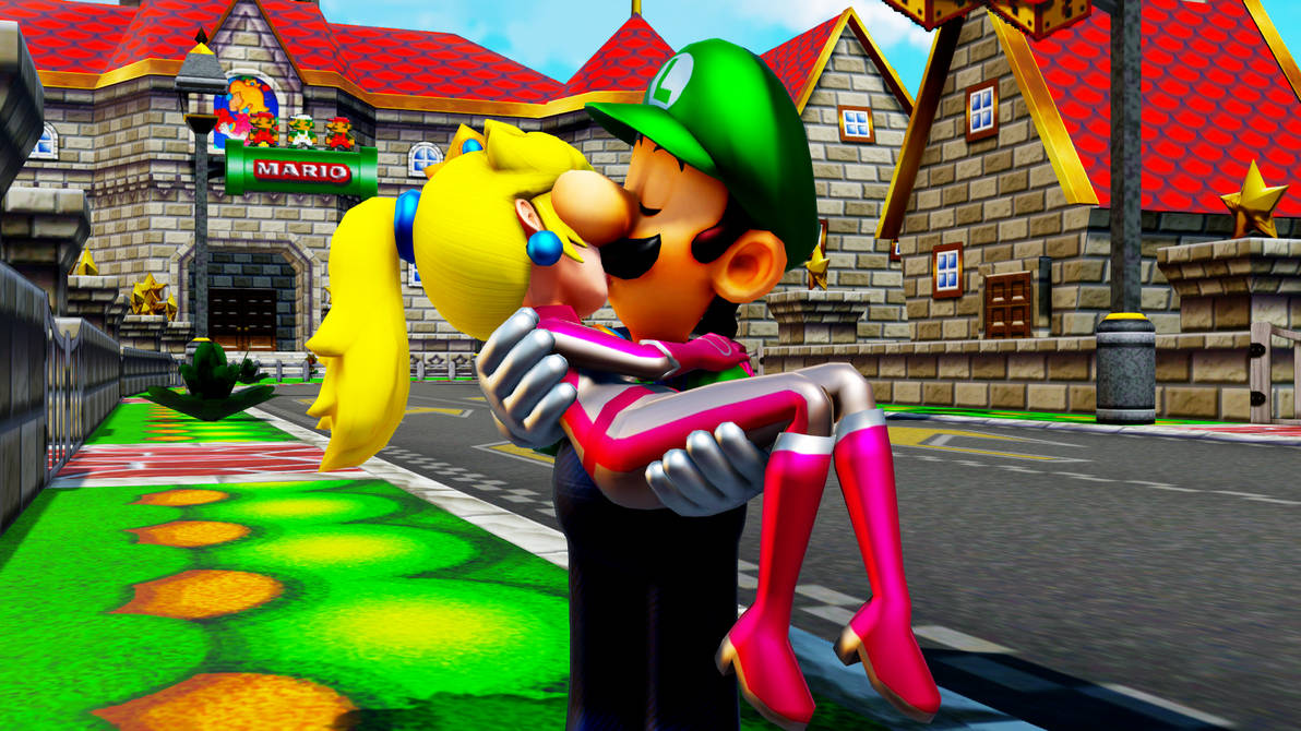 Luigi And Peach Kiss By Superpac Mario64 On Deviantart