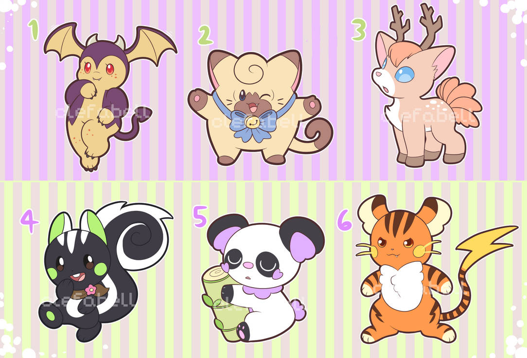 Pokemon x Animal Hybrid Adopts (Closed) by clefabell on DeviantArt Pokemon x Animal Hybrid Adopts (Closed) by clefabell on DeviantArt