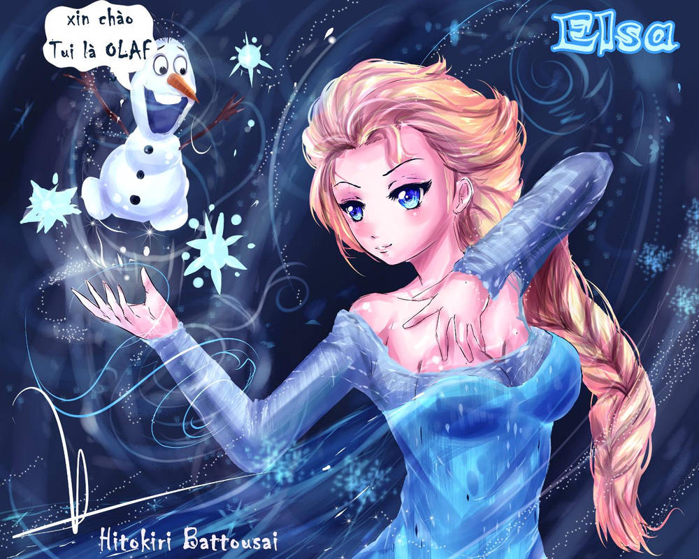 Elsa And Olaf By H Battousai On Deviantart