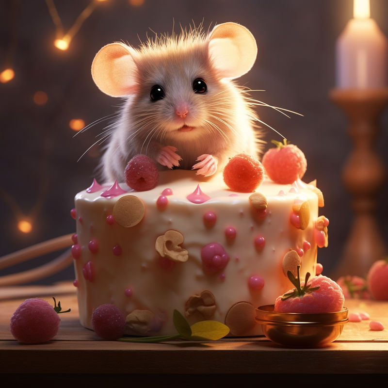 Cute Mouse Cake Design In The Style Of By Aiartshop On Deviantart