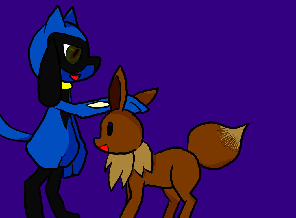 Eevee And Riolu By Azurewolf9 On Deviantart