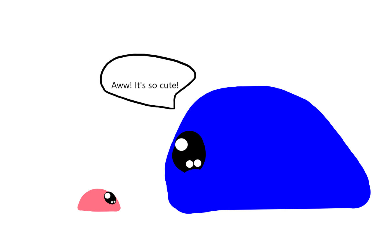 Blue Slime Blob Sees Something Cute And Tiny By Eblowe0522 On Deviantart
