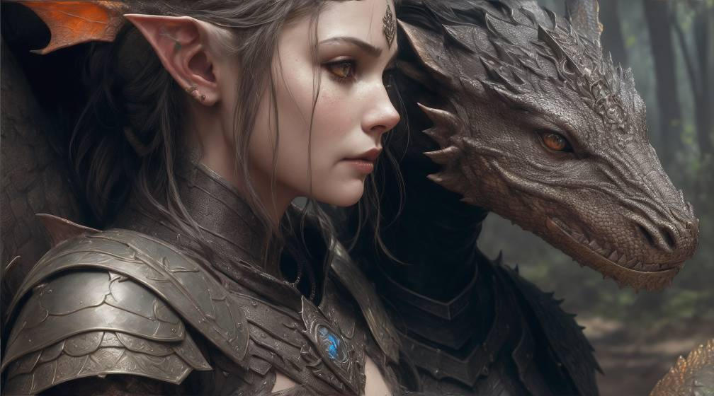 Elf And Dragonborn By Ionicai On Deviantart