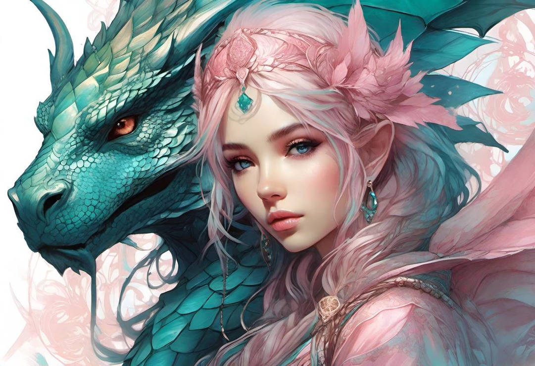 Elf And Dragon By Ionicai On Deviantart