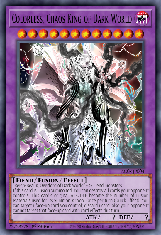 Colorless, Chaos King of Dark World by zakariaGatter on DeviantArt Colorless, Chaos King of Dark World by zakariaGatter on DeviantArt