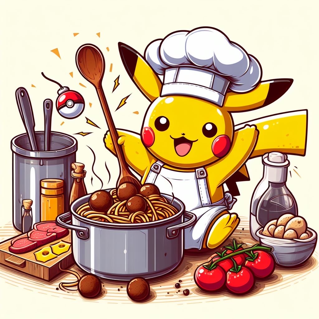Pikachu Making Spaghetti And Meatballs By Chrisgraduate27 On Deviantart