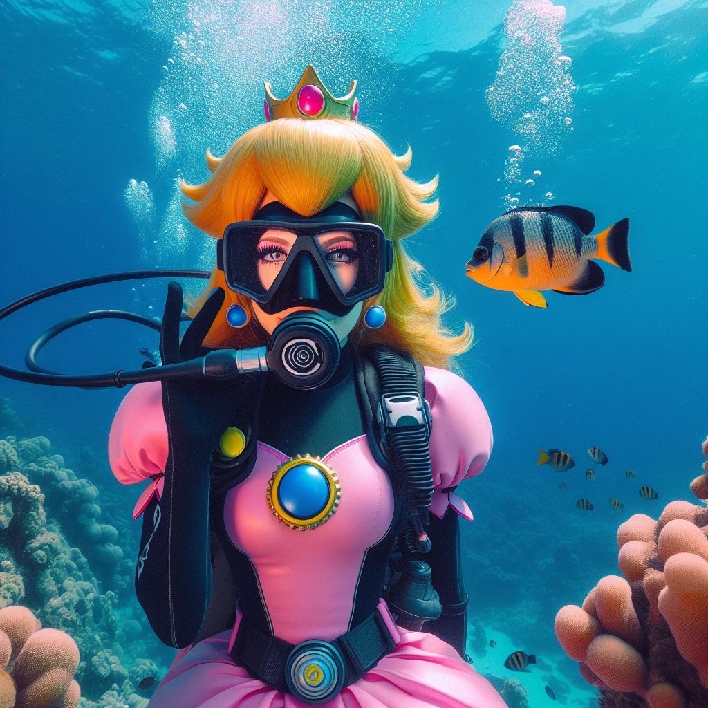 Princess Peach Scuba Pose By Chrisgraduate27 On Deviantart