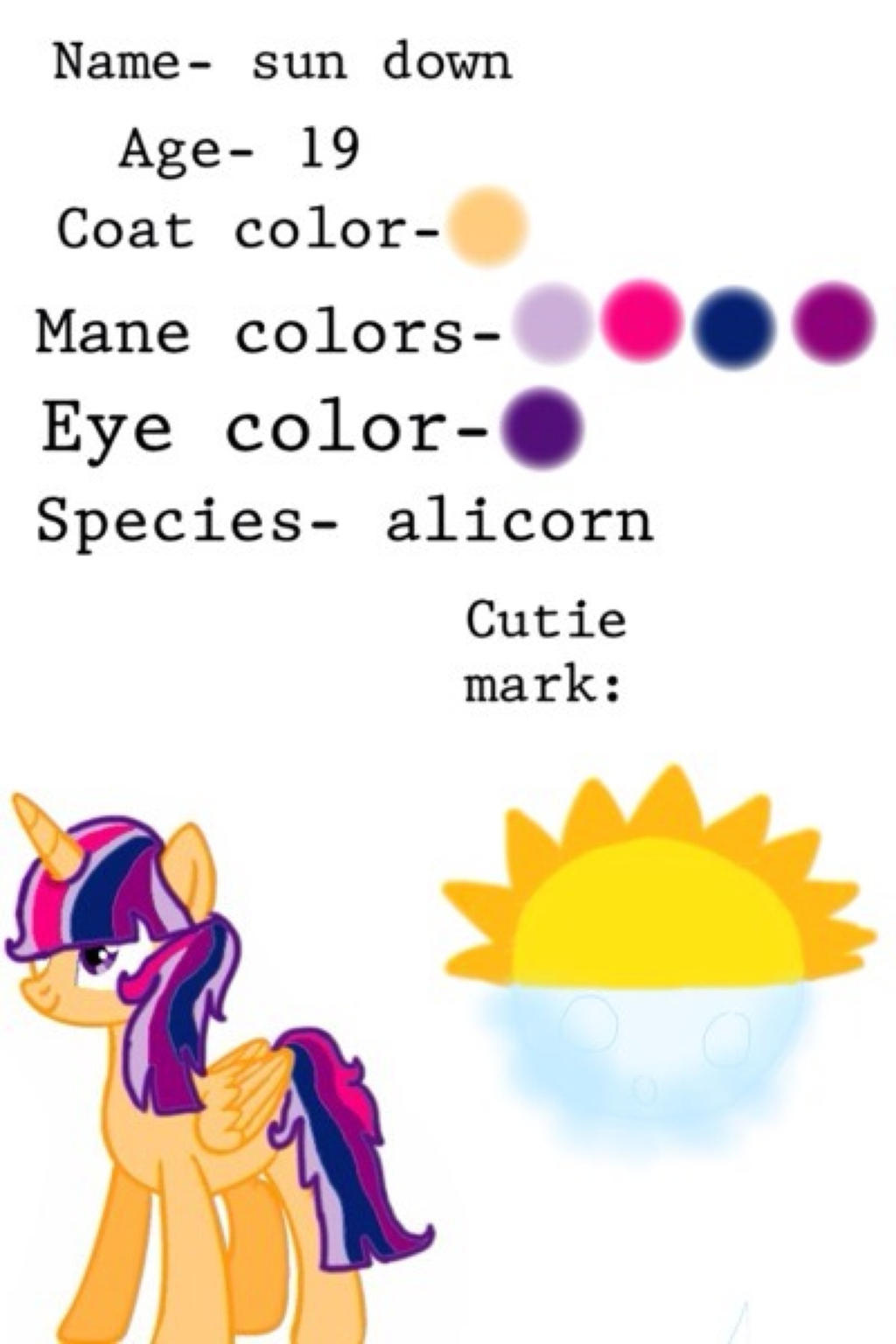 Mlp Sundown Ref By Solarsystemwolf On Deviantart