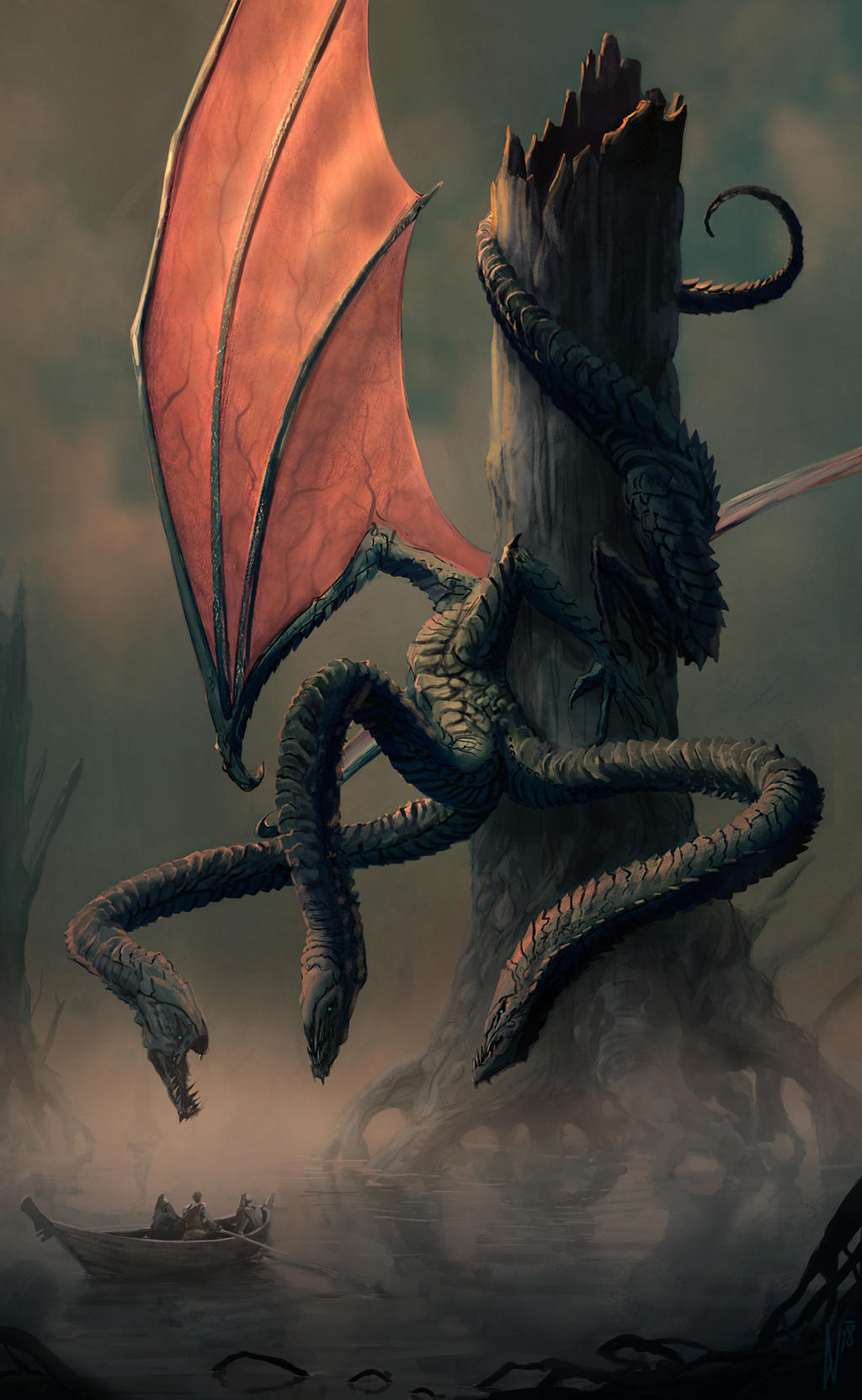 The Three Headed Dragon By Dirkwachsmuth On Deviantart