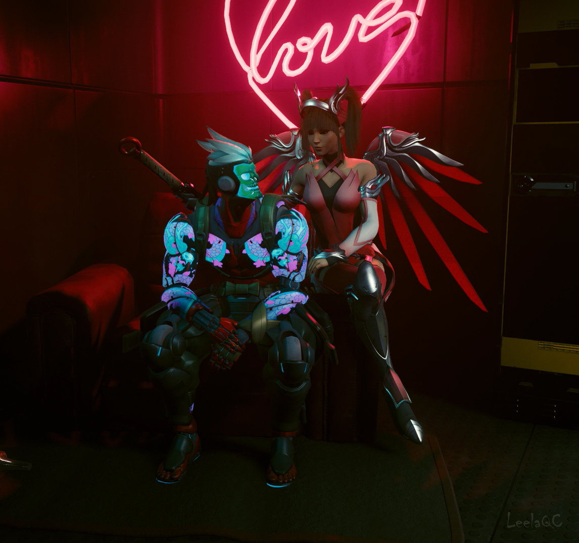 Genji And Mercy Are Relaxing In Night City By Leelaqc On Deviantart