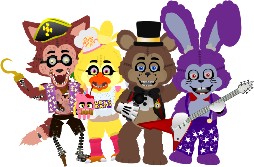 Stylized Fnaf 1 Animatronics By Fuzzyandcrackers On Deviantart
