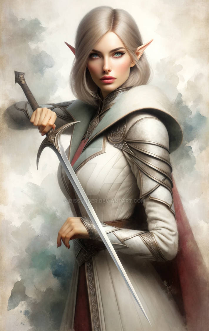 Elf Female Warrior Character Portrait By Dissunder On Deviantart
