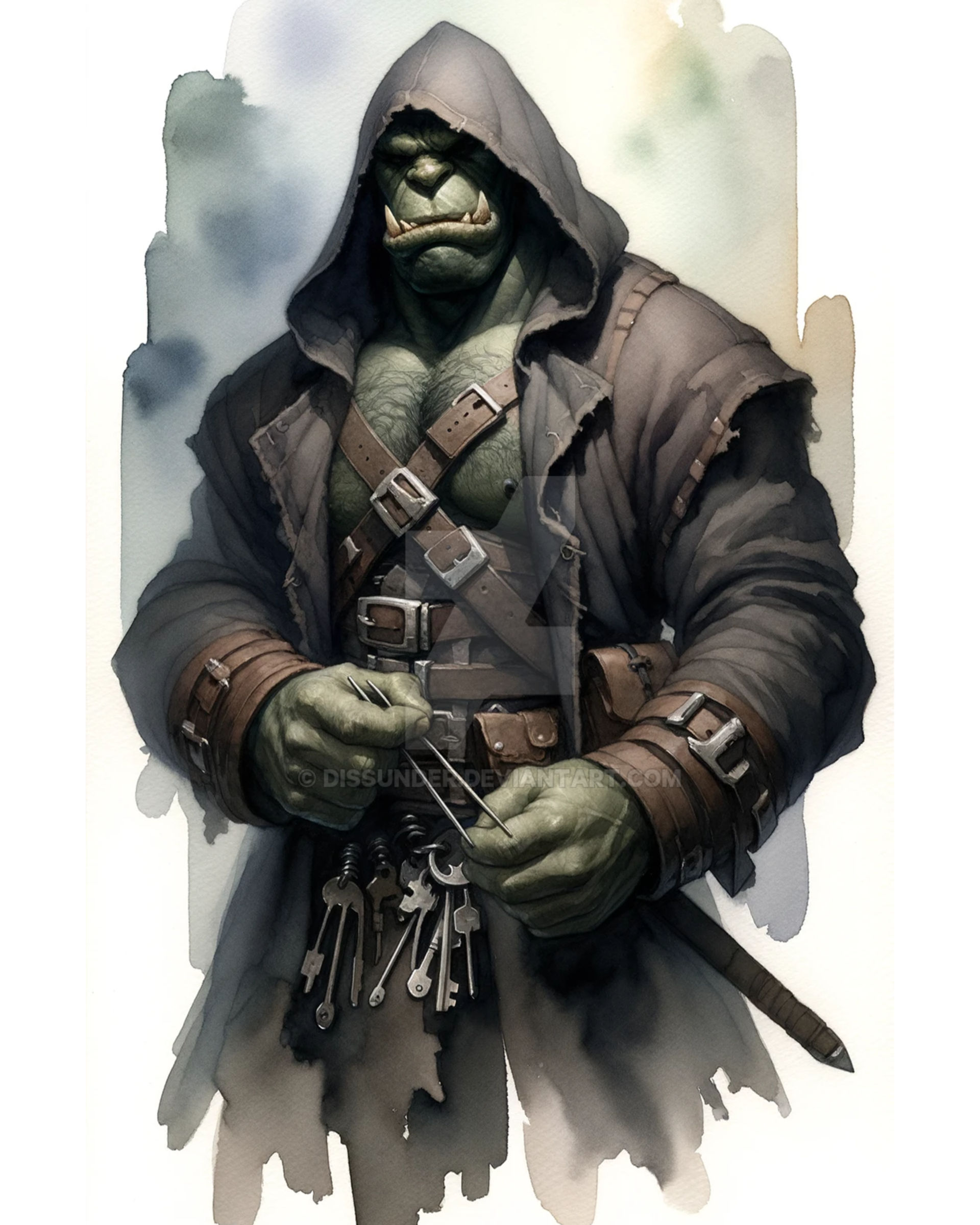 Orc Male Rogue Adoptable Character Art Portrait 4 By Dissunder On Deviantart