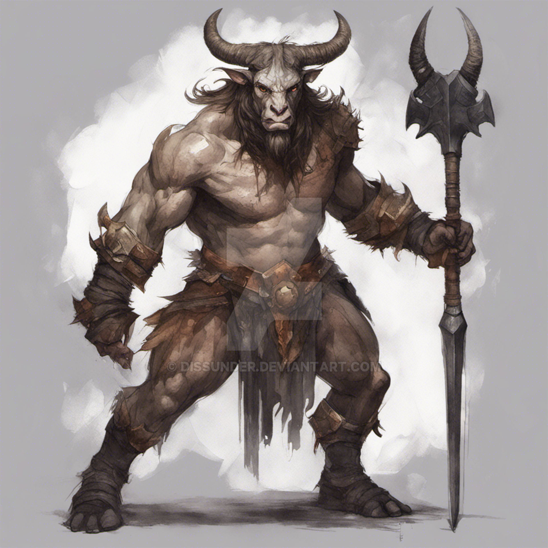 Minotaur Male Adoptable Character Art 6 By Dissunder On Deviantart