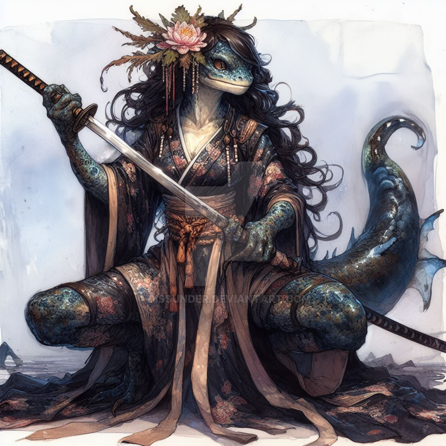Amphibian Reptilian Adoptable Samurai Art 8 By Dissunder On Deviantart