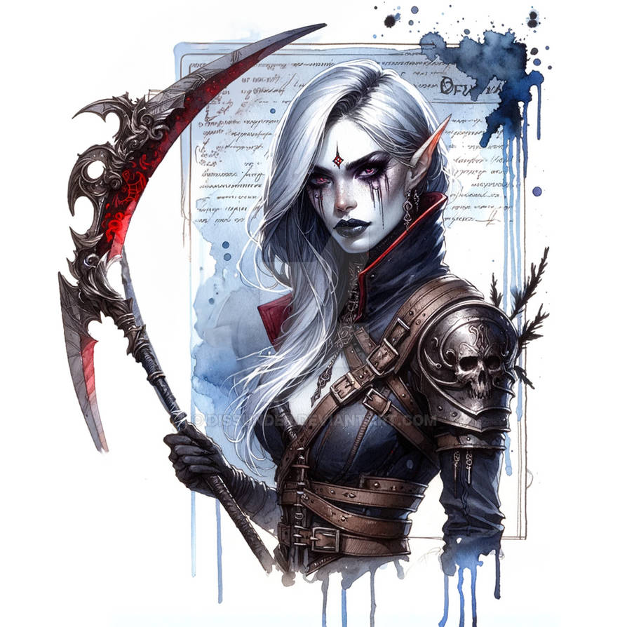 Drow Elf Female Warrior Character Art 6 By Dissunder On Deviantart
