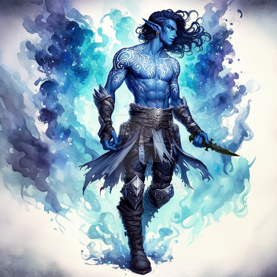 Drow Male Character With Knife Adoptable 10 By Dissunder On Deviantart