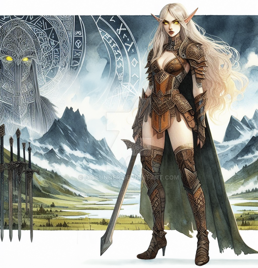 Elf Warrior Female Character Concept Art Adoptable By Dissunder On