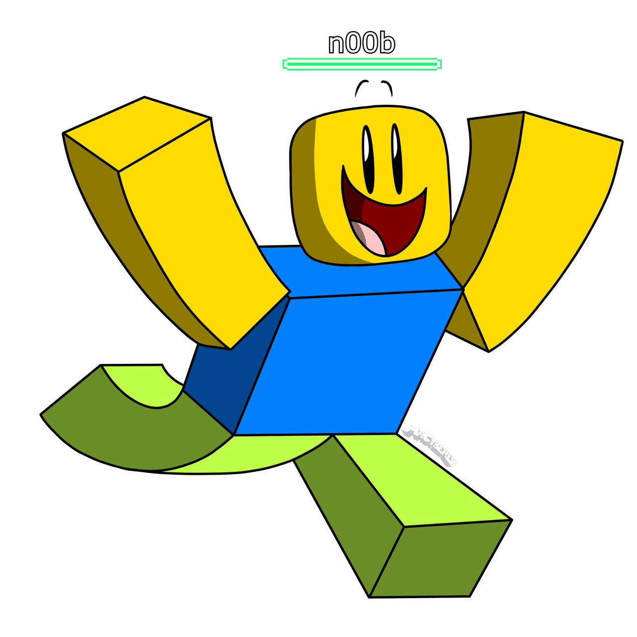 Roblox n00b (2022 Redraw) by MrCyberly on DeviantArt Roblox n00b (2022 Redraw) by MrCyberly on DeviantArt