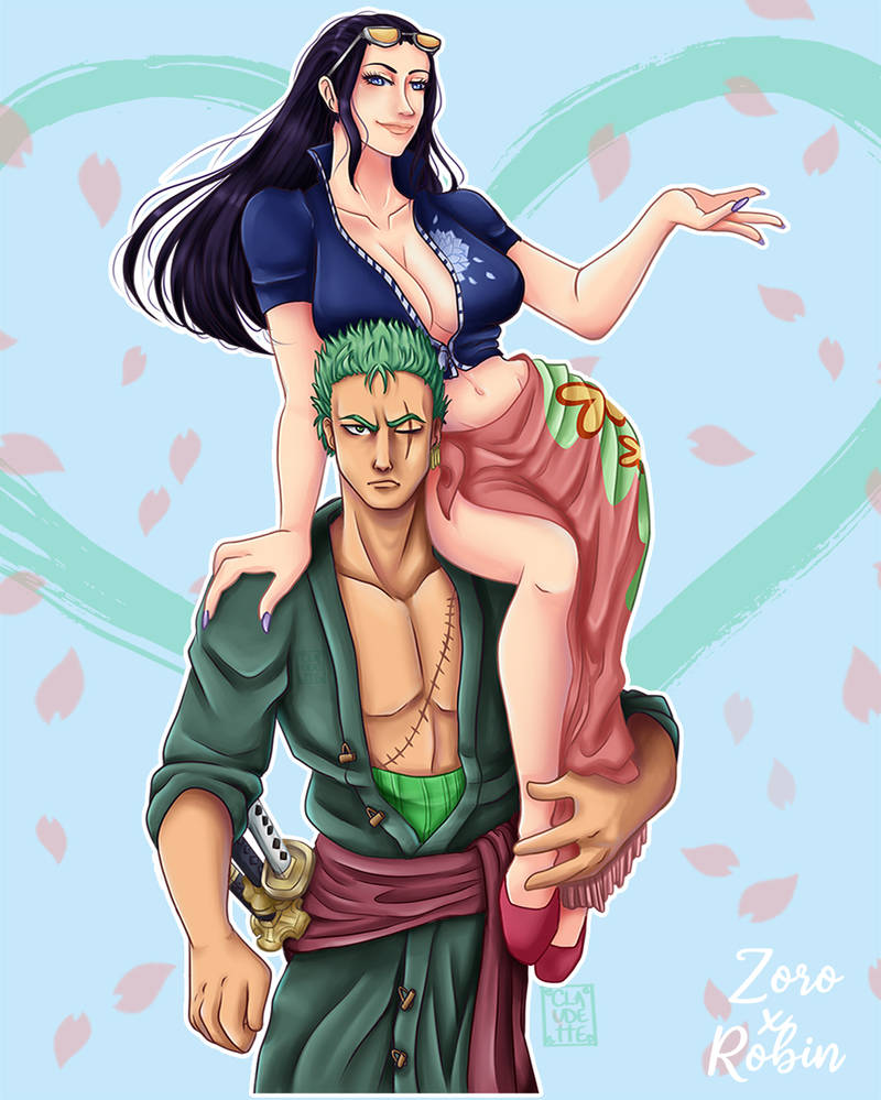 Zoro X Robin By Claudettearts On Deviantart